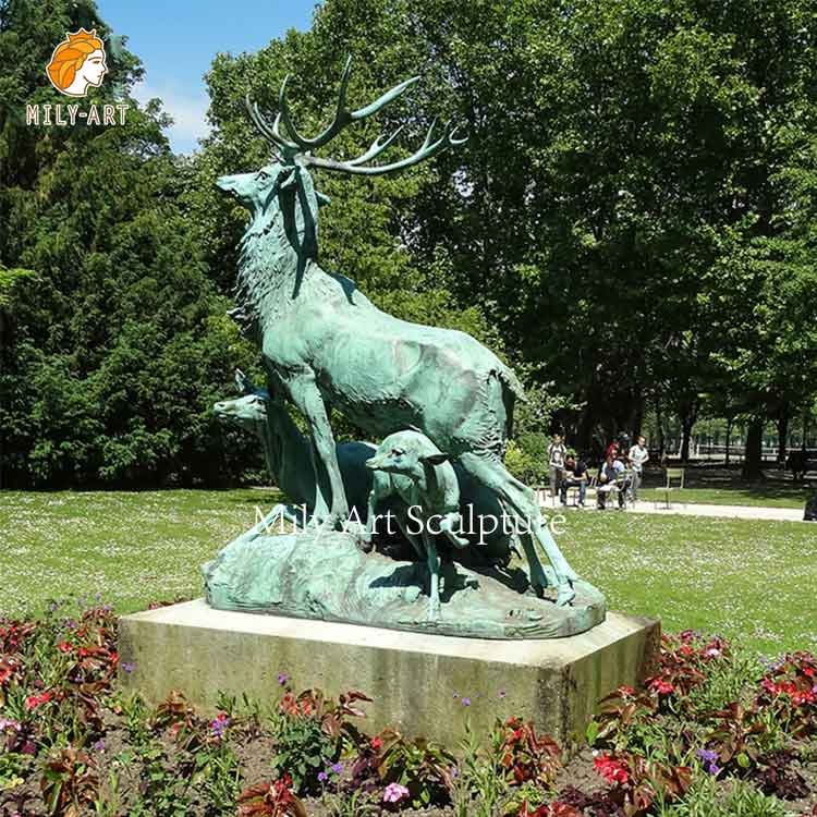 Life Size Whitetail Bronze Deer Statues Outdoor Garden Decor Factory ...