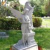 White Marble Guardian Angel Headstone with Flower Designs for Sale MLMS ...
