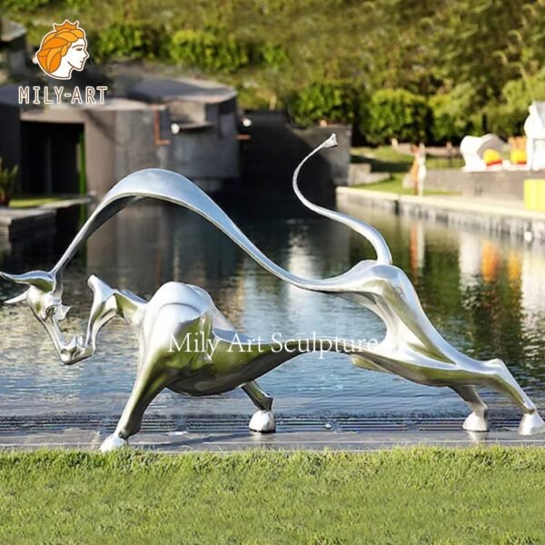 Large Polished Stainless Steel Bull Statue Factory Supplier MLSS-064 ...