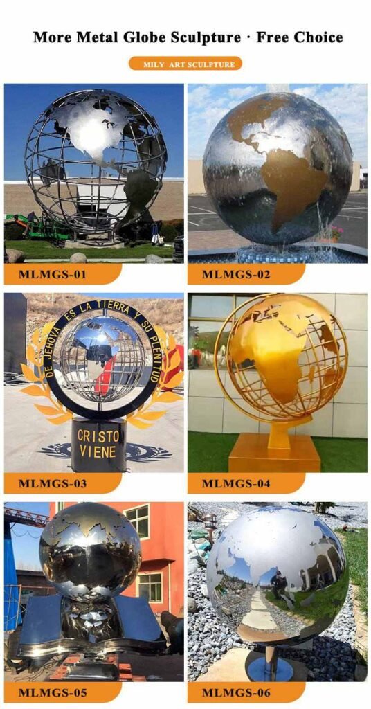 Large Metal World Globe Sculpture Manufacturer MLSS-066 - Milystatue