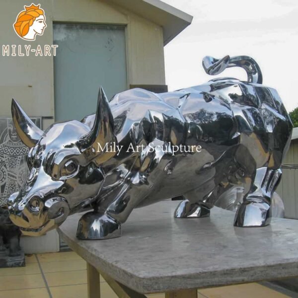 Large Polished Stainless Steel Bull Statue Factory Supplier MLSS-064 ...