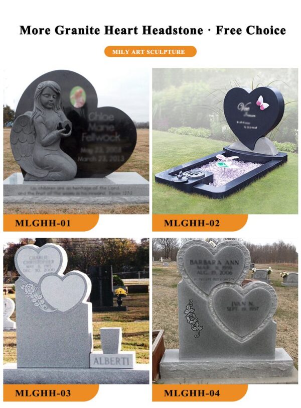 High-Quality Granite Heart Headstone for Cemetery MLMS-175 - Milystatue - World Leading ...