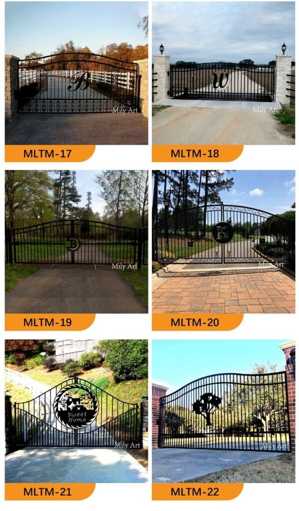 Modern Metal Wrought Iron Driveway Main Gate IOK-115 - Milystatue ...