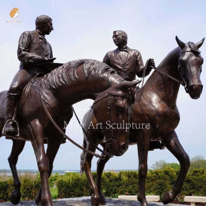 Custom Man on his Horse Bronze Statue - Mily Statue Foundry