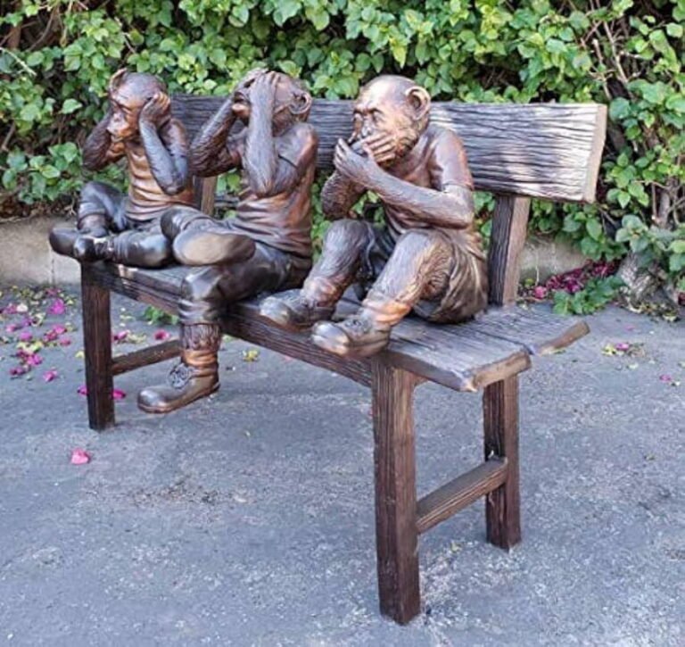 Famous Animal Statue Life Size Bronze Three Wise Monkeys Statue - Mily ...