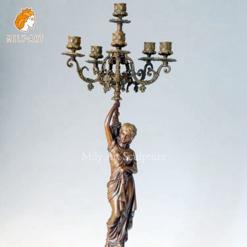 Vintage Art Nouveau Antique Bronze Lady Lamp Statue - Mily Bronze