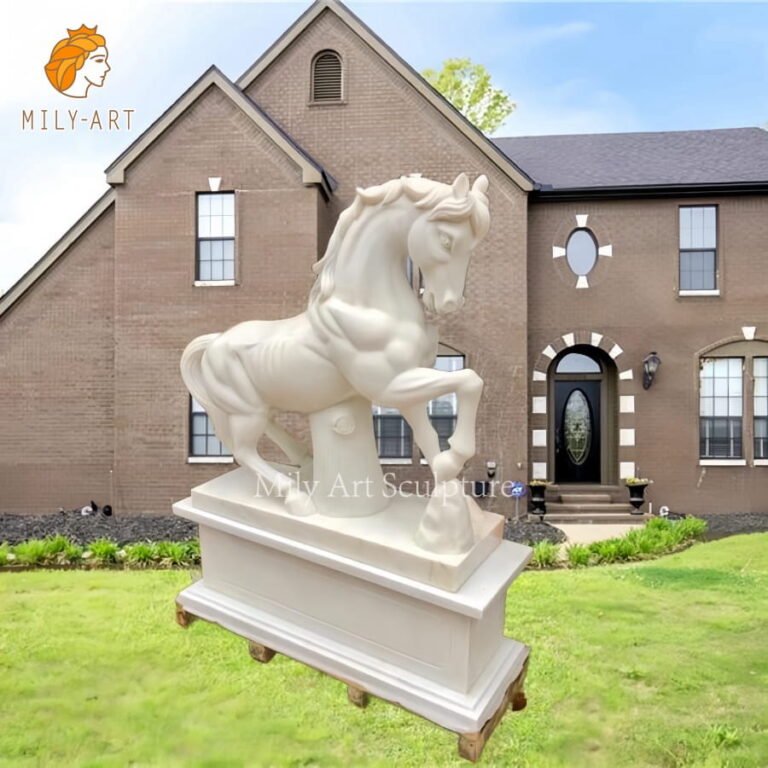 Large Real Size Hand Carved Marble Horse Statue - Milystatue