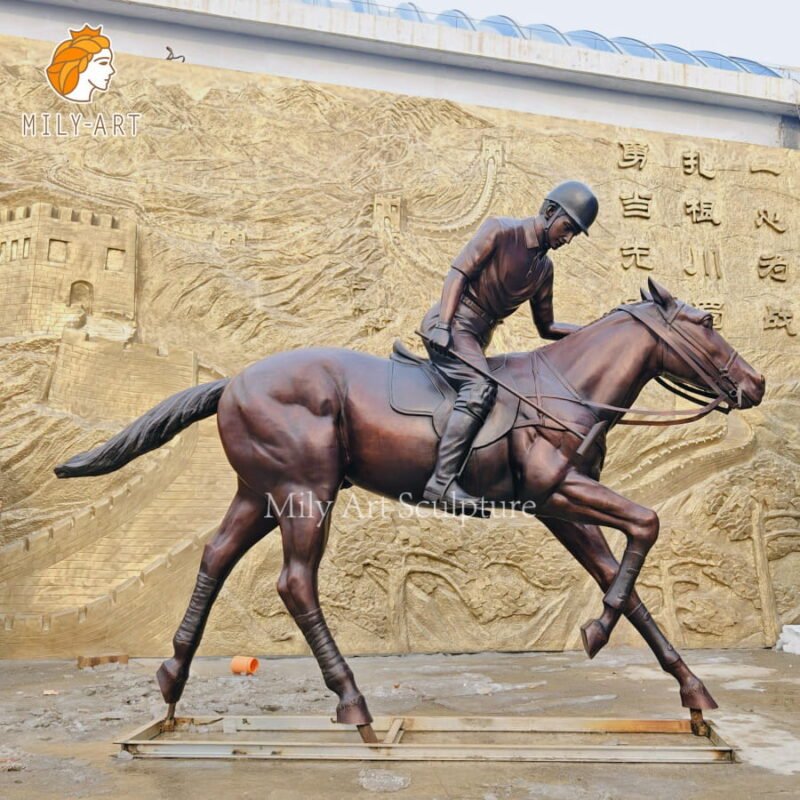 Custom Bronze Horse Racing Statues for sale - Mily Foundry