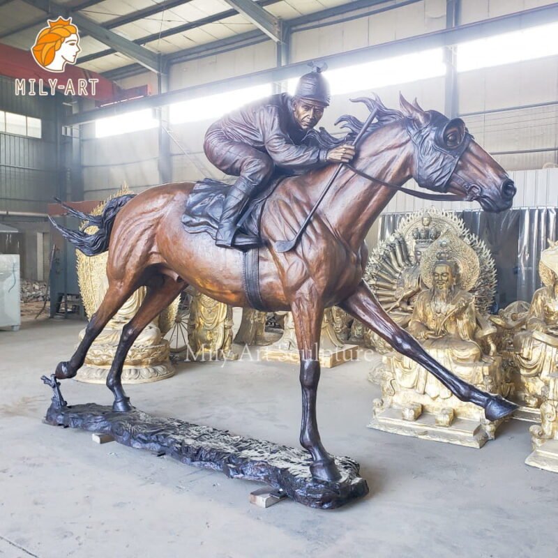 Custom Bronze Horse Racing Statues for sale - Mily Foundry