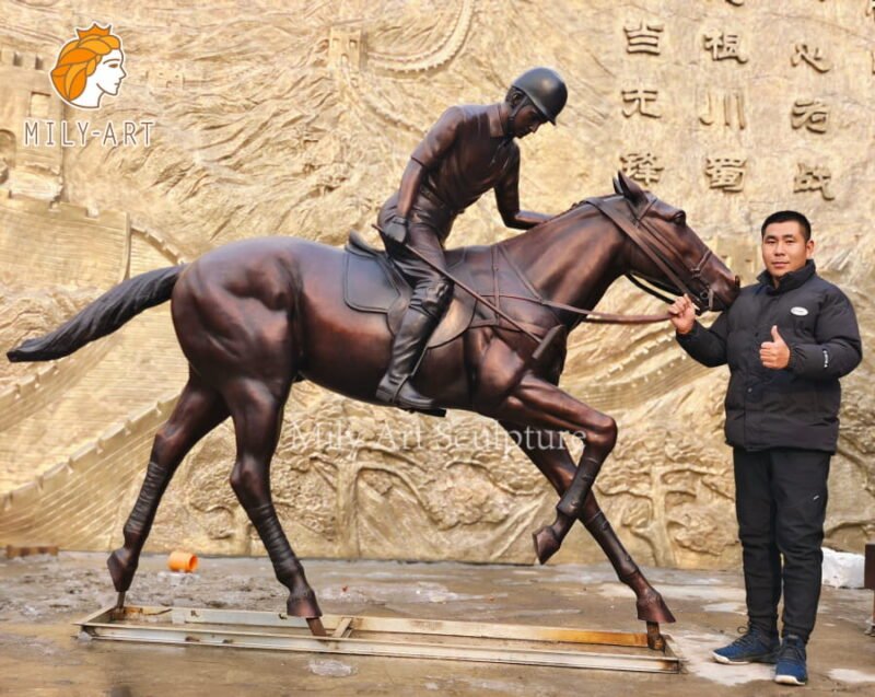 Custom Bronze Horse Racing Statues for sale - Mily Foundry