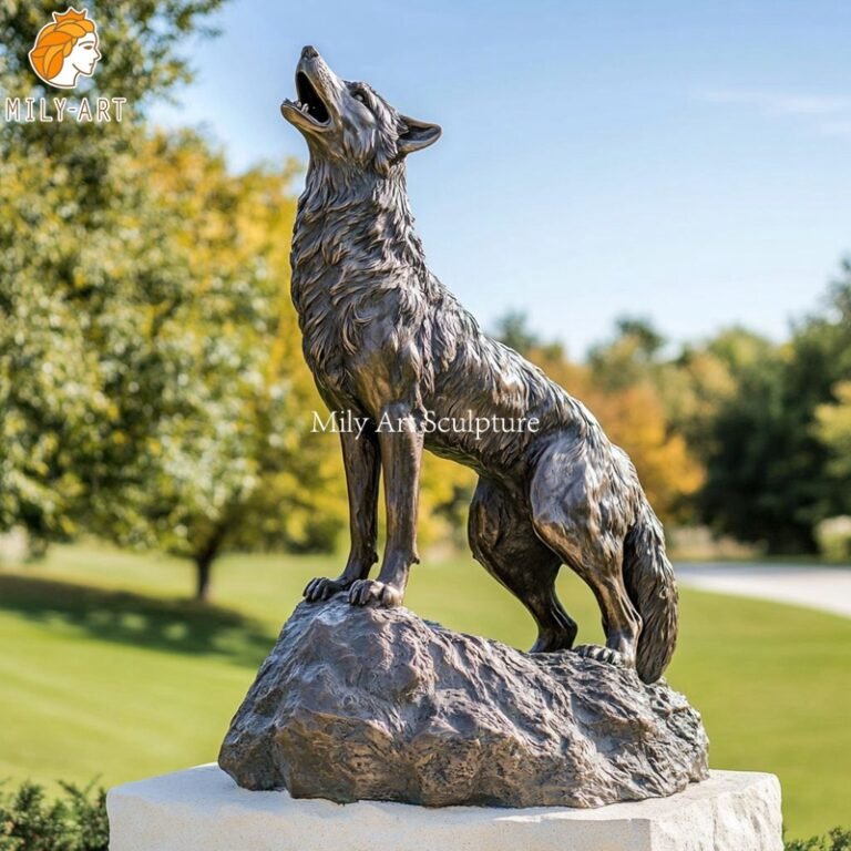 Outdoor Large Bronze Standing Wolf Statue - Milystatue - World Leading ...