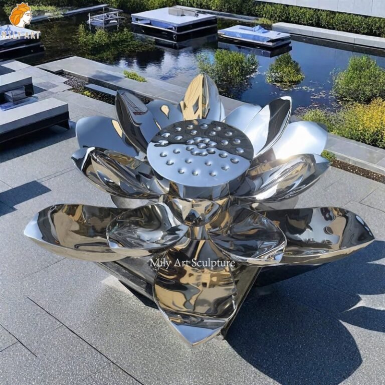 Stainless Steel Lotus Flower Sculpture