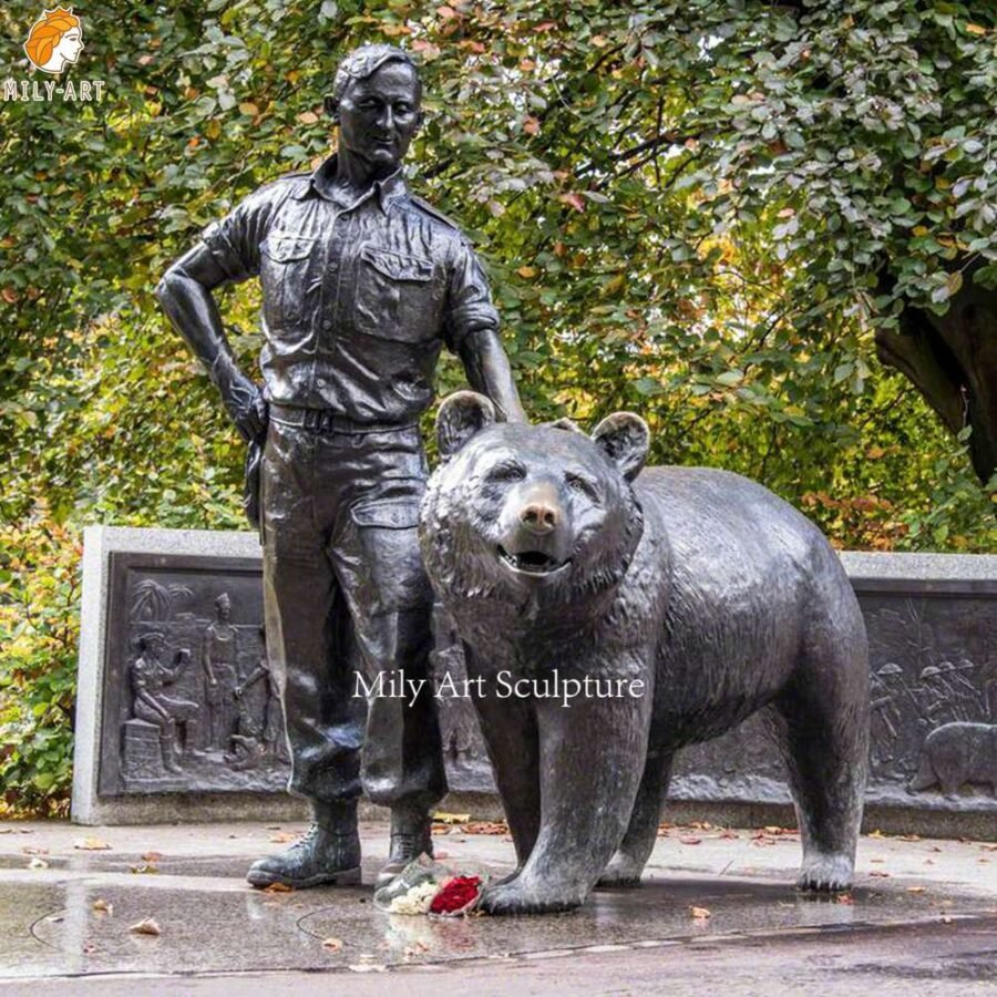 Bronze Statue of Wojtek The Bear