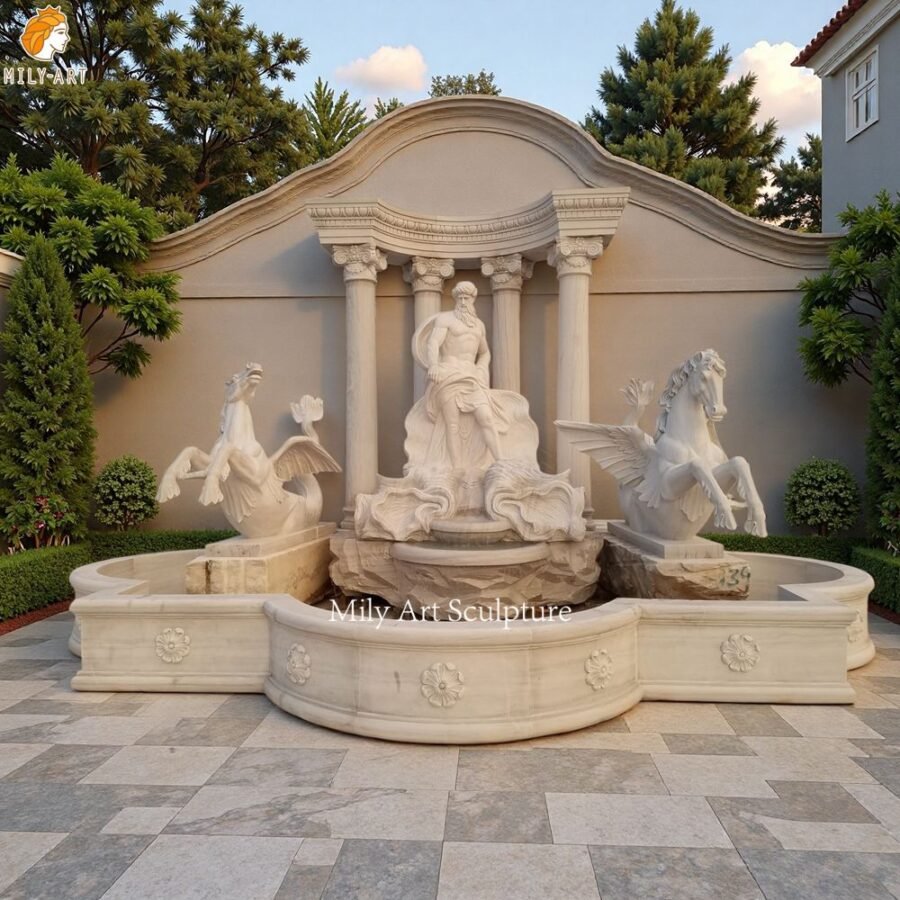 Small Marble Trevi Fountain Replica