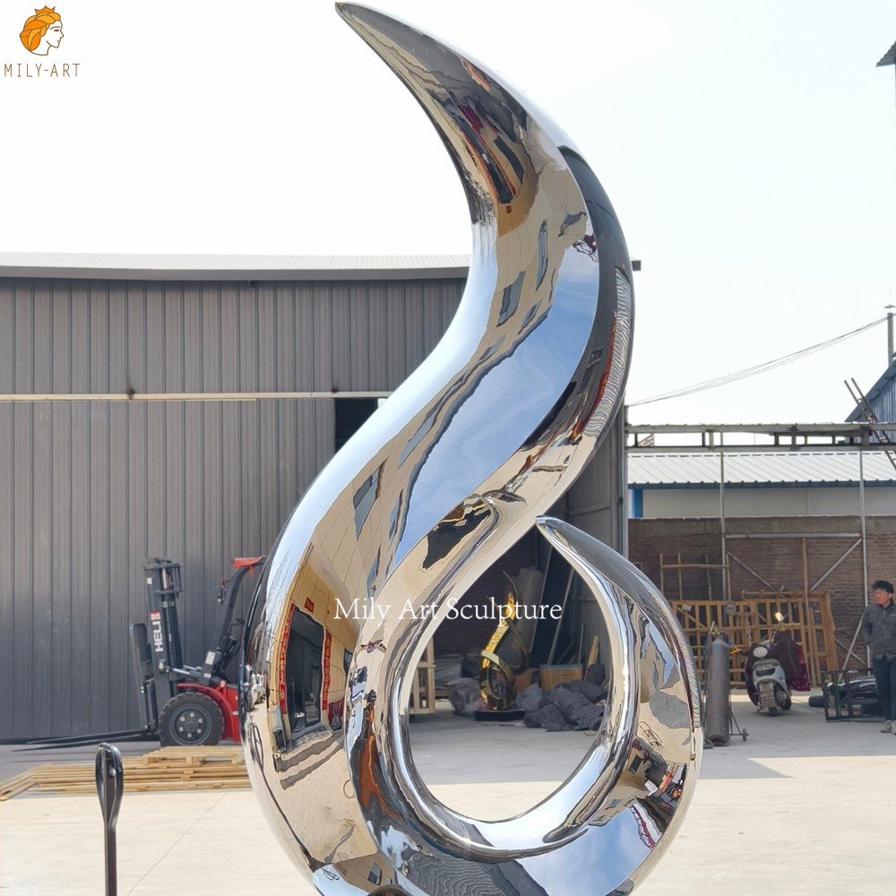 Modern Abstract Mirror Sculpture for Luxury Villas